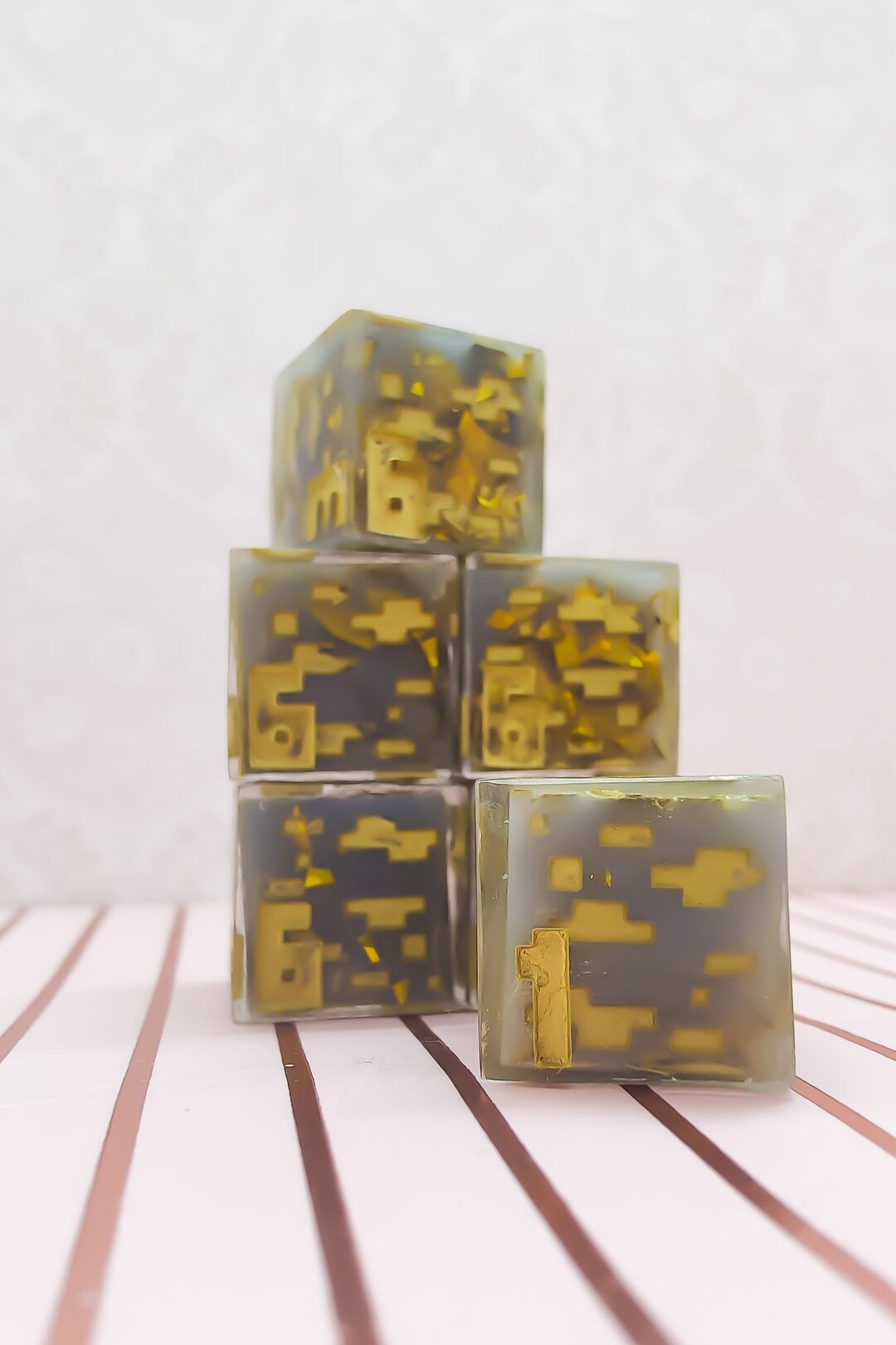 Minecraft Gold Ore Block Dice Set D6 Minecraft Style - Etsy