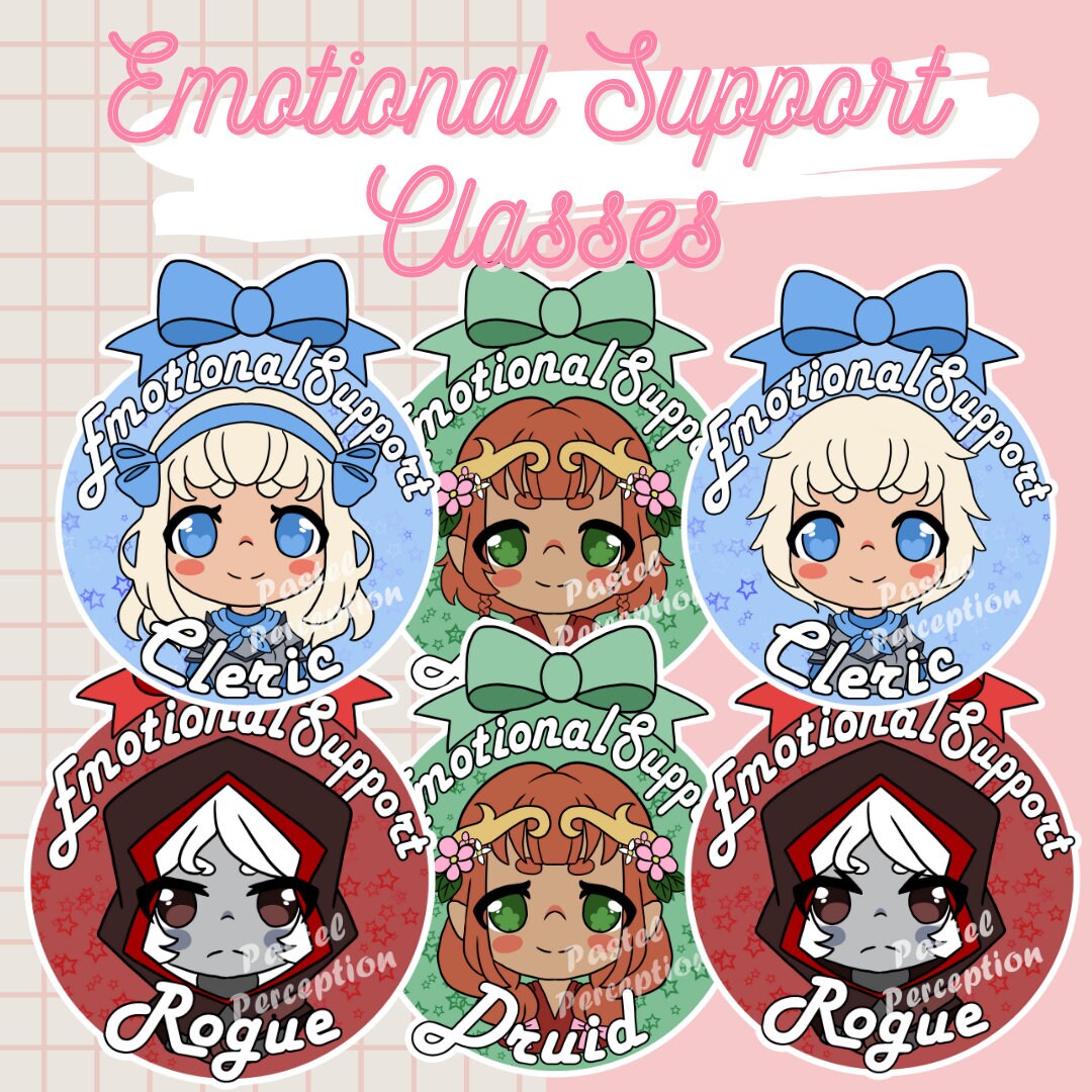 Emotional Support Classes Buttons Badges D&D Classes - Etsy
