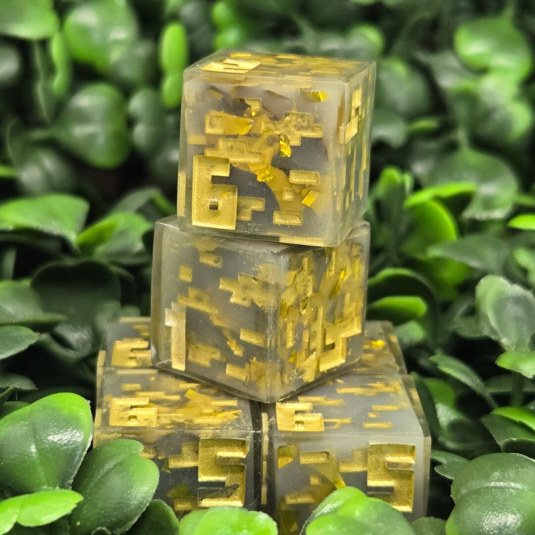 Minecraft Gold Ore Block Dice Set D6 Minecraft Style - Etsy