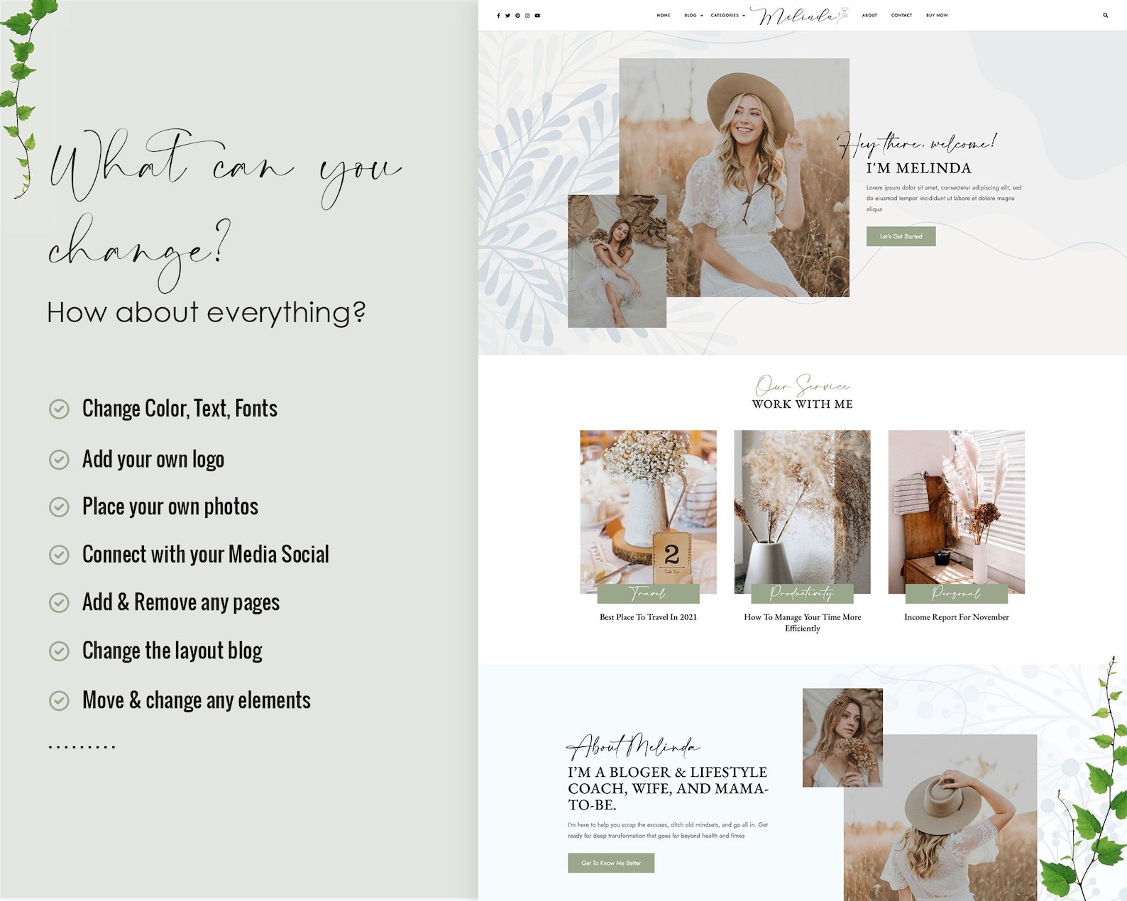 Melinda - Elementor Wordpress Theme, Minimal Wordpress, Coach Website ...