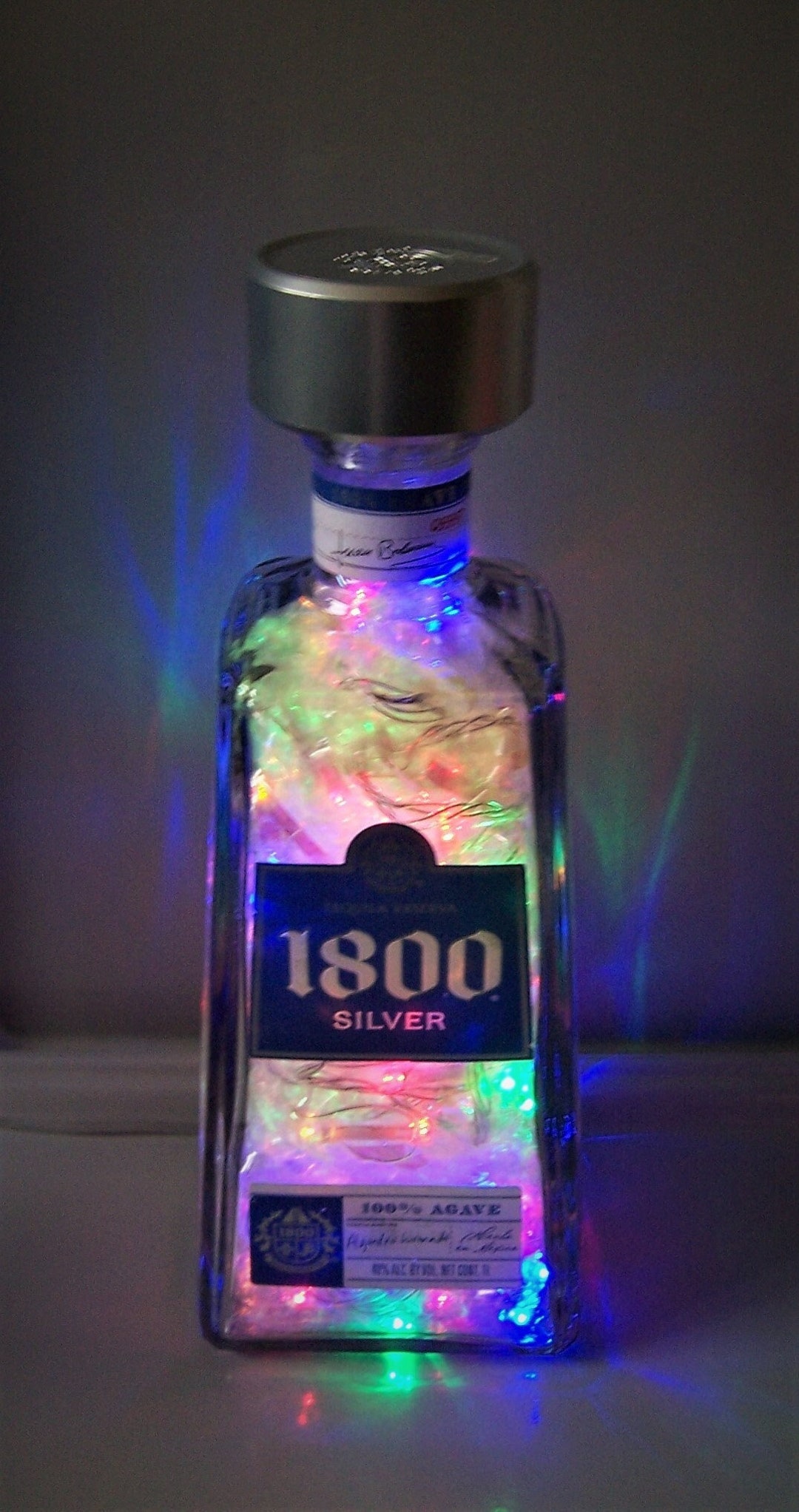 1800 Silver Tequila 1L Upcycled Bottle Accent Light Lamp W 100 Etsy 1800-silver-tequila-1l-upcycled-bottle-accent-light-lamp-w-100-etsy