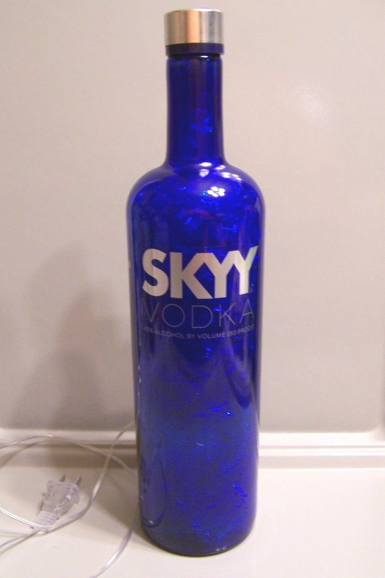 SKYY VODKA 1L Upcycled Liquor Bottle Accent Light w/100 Motion | Etsy