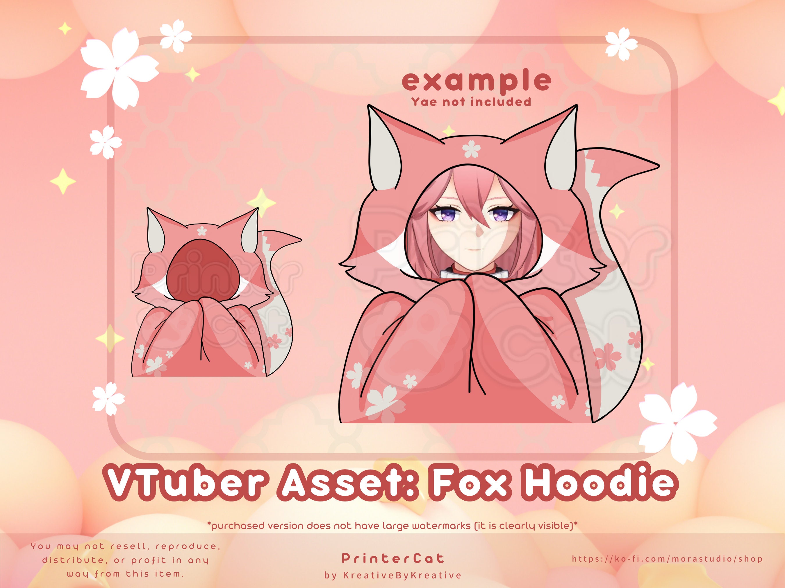 Genshin Impact Theme Vtuber Asset Pink Kitsune Fox Miko - Etsy Ireland