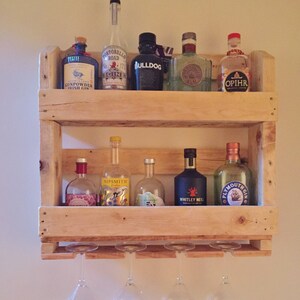 Reclaimed Wood 2-tier Gin Shelf / Rack / Bar - Etsy UK