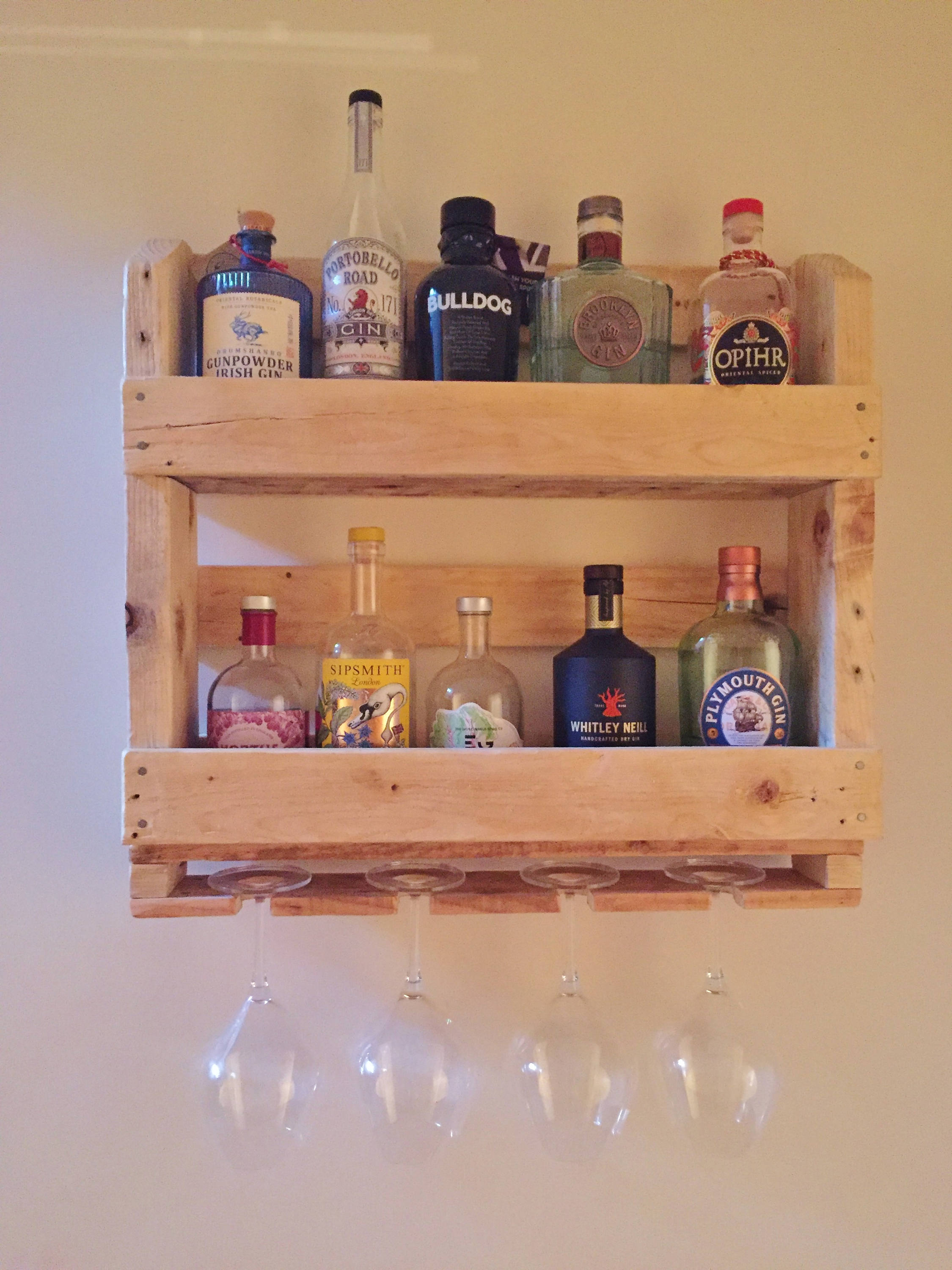 Reclaimed Wood 2-tier Gin Shelf / Rack / Bar - Etsy UK