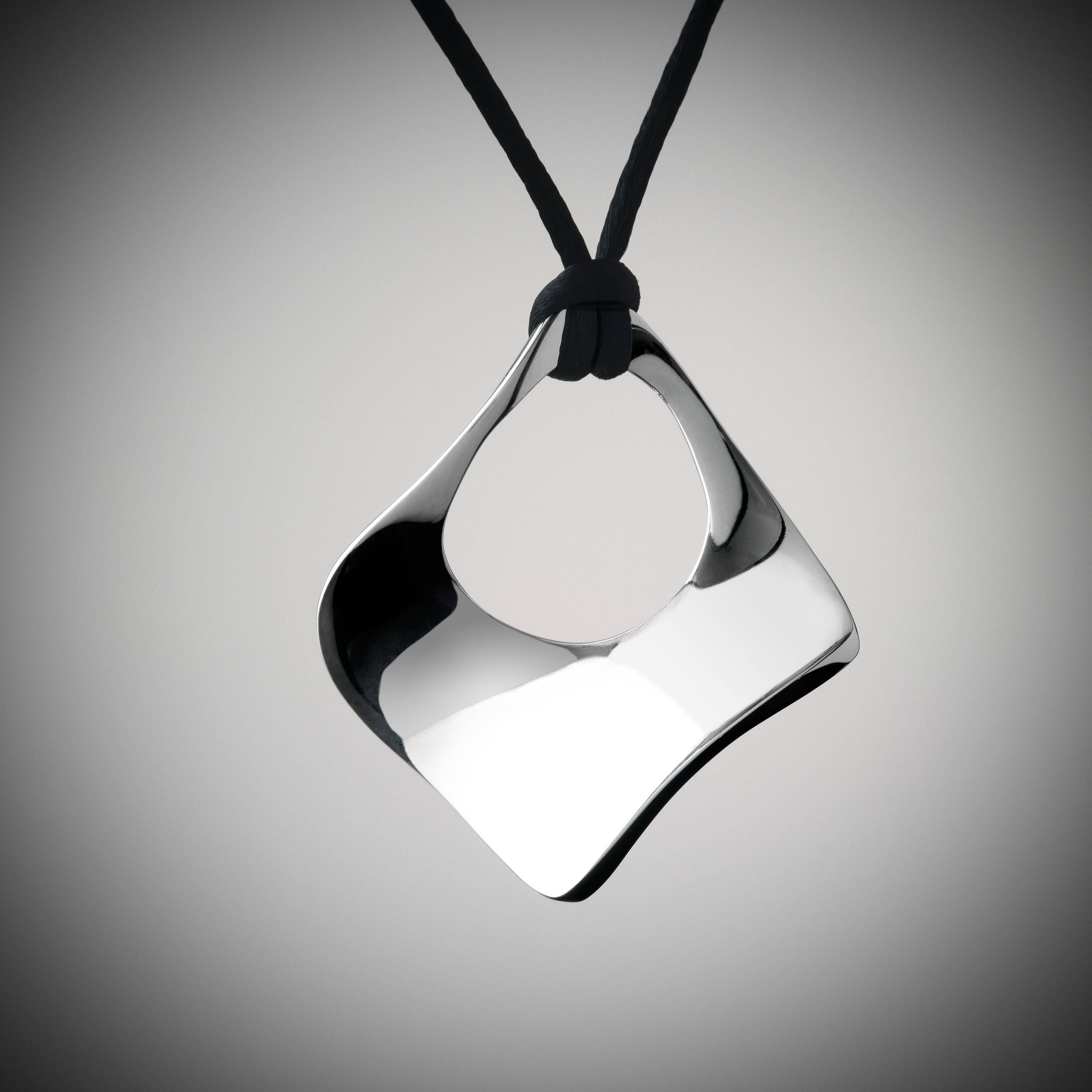 Contemporary Necklace Pendent Gift Silver Abstract Necklace Sleek ...