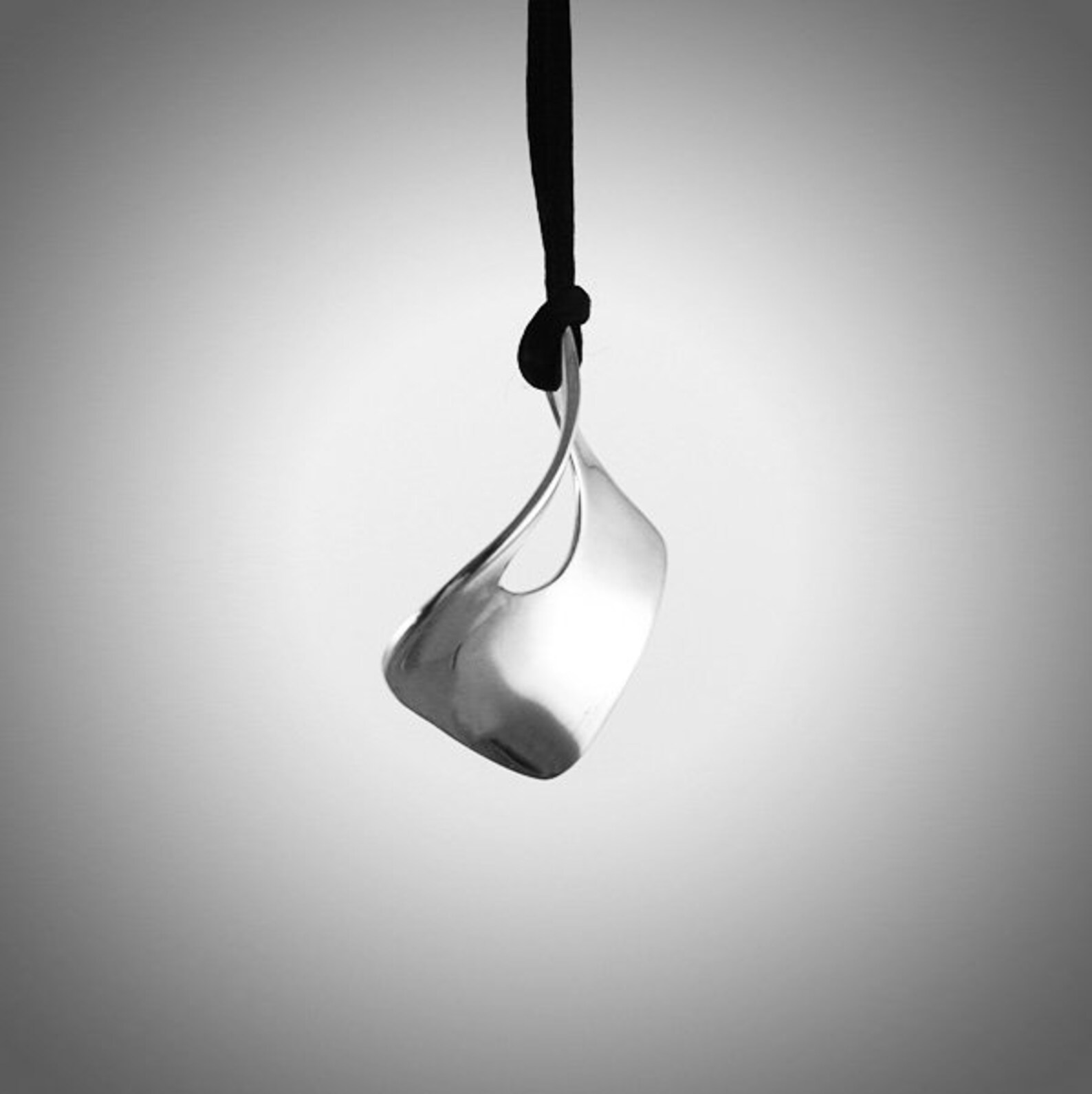 Contemporary Necklace Pendent Gift Silver Abstract Necklace Sleek ...