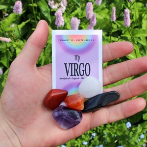 Virgo Crystal Set // Zodiac Sign Tumbled Stones - Astrology Gemstone ...