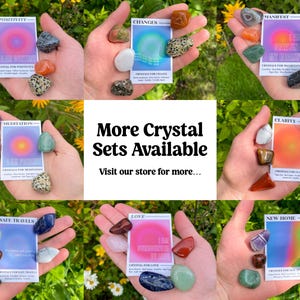 Positivity Crystal Set // I Am Content Gemstone Gift Set // Happy ...
