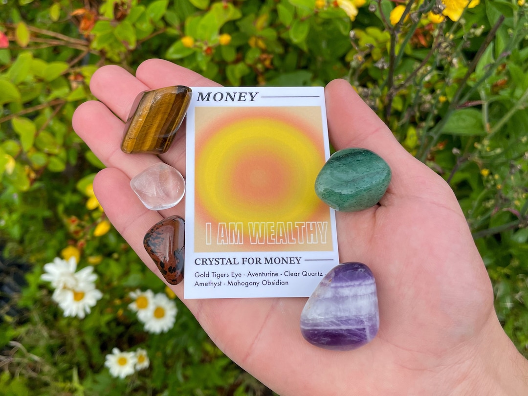Money Crystal Set // I Am Wealthy Gemstone Gift Set // Rich Tumble ...