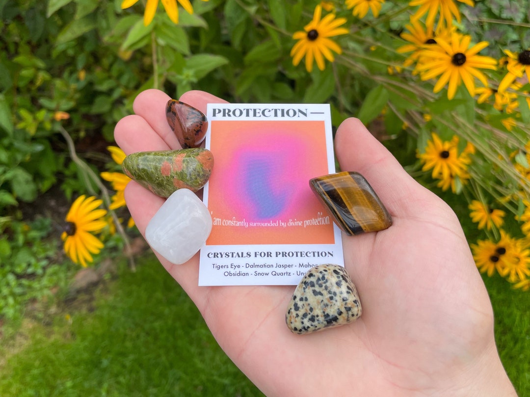Protection Crystal Set // Safety Gemstone Gift Set, Security Tumble ...