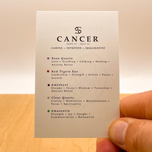 Cancer Crystal Set // Zodiac Tumbled Stones Astrology Set Star Sign ...