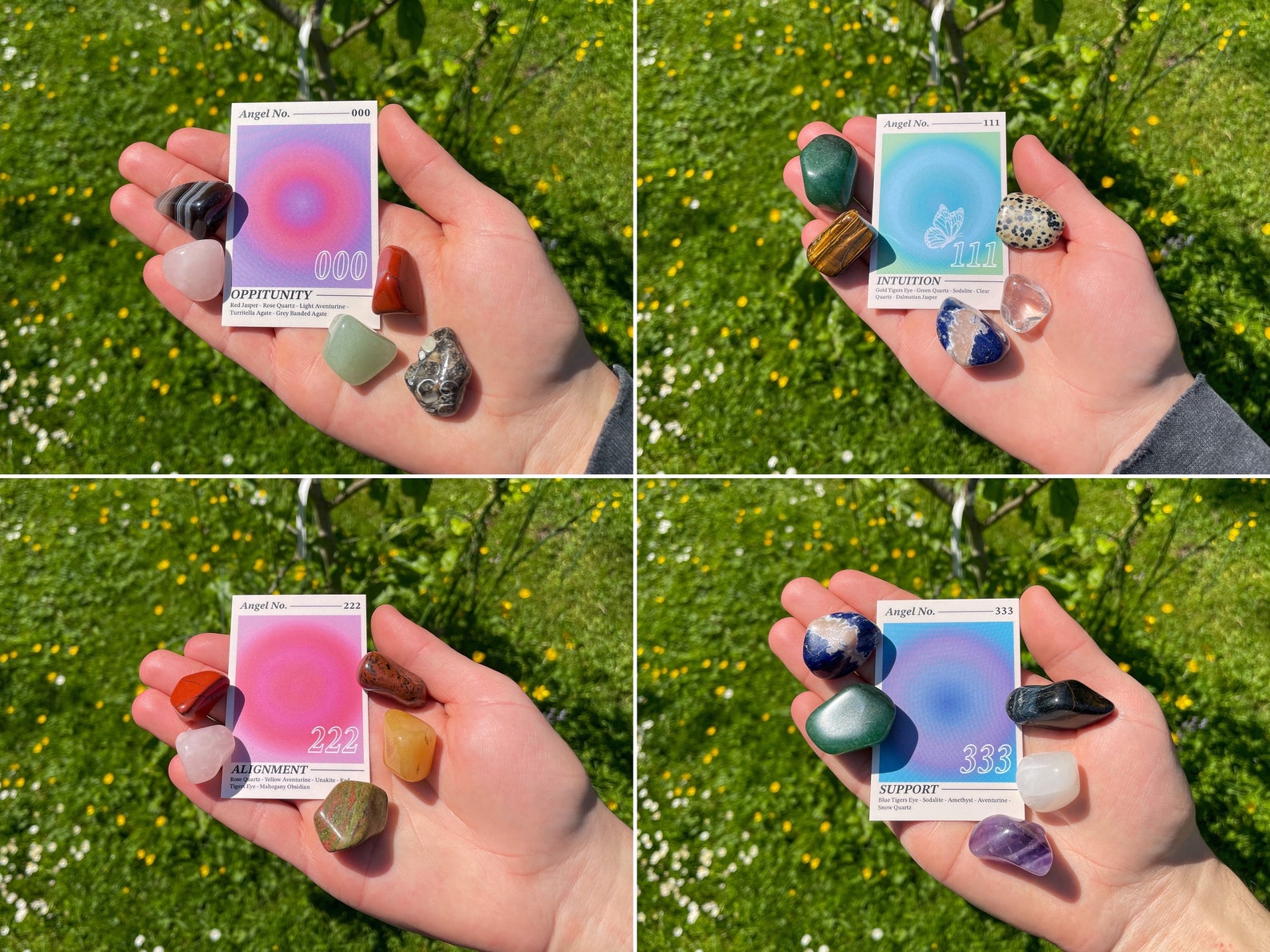 000 Angel Number Crystal Set // Triple Zero Number Sequence Gemstone ...