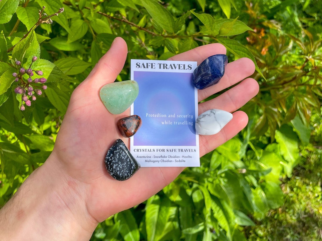 Safe Travels Crystal Set // Travelling Gemstone Gift Set, Protection ...