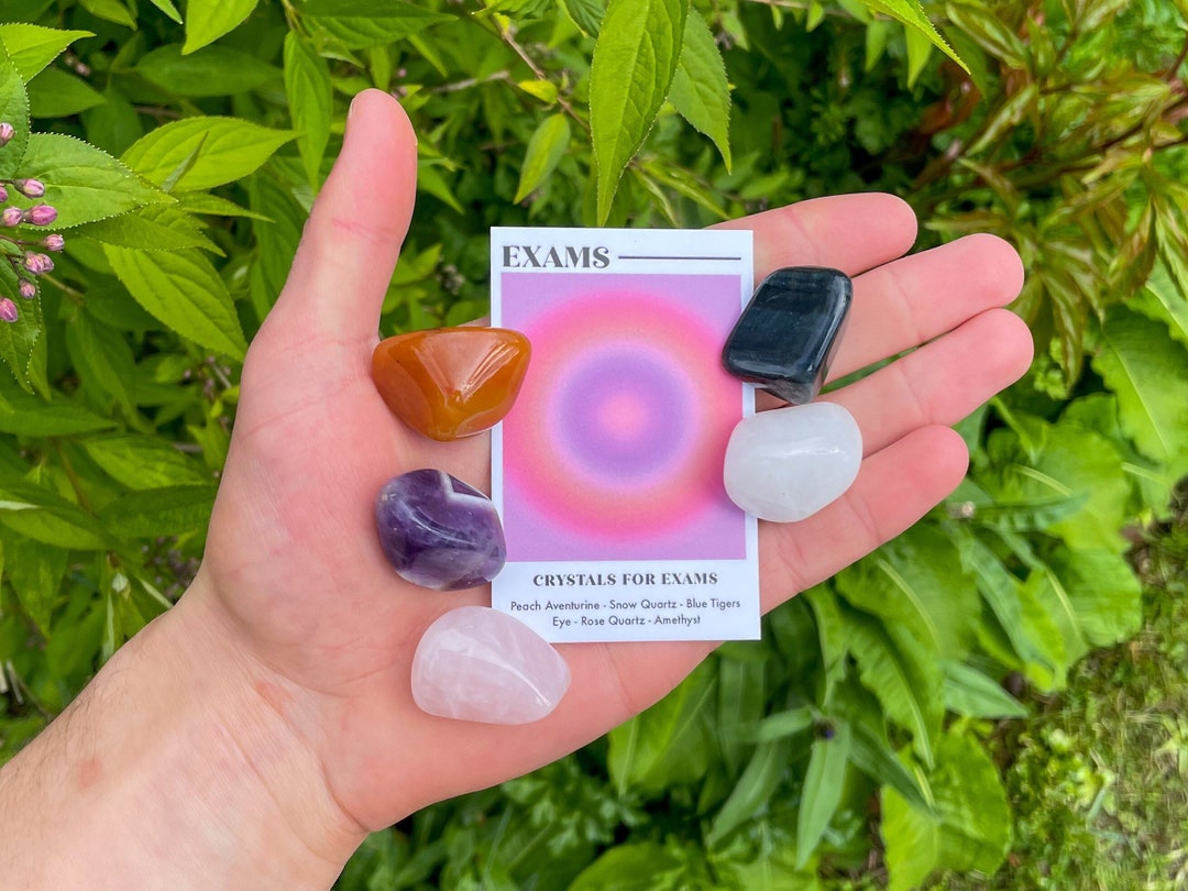 Exams Crystal Set // Help Exams Gemstone Gift Set, Calm Nerves Tumble ...