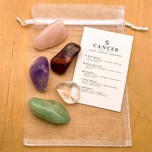 Cancer Crystal Set // Zodiac Tumbled Stones Astrology Set Star Sign ...