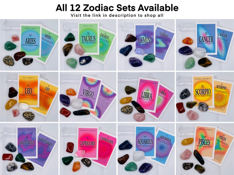 Sagittarius Crystal Set // Zodiac Sign Tumbled Stones - Astrology Gems ...