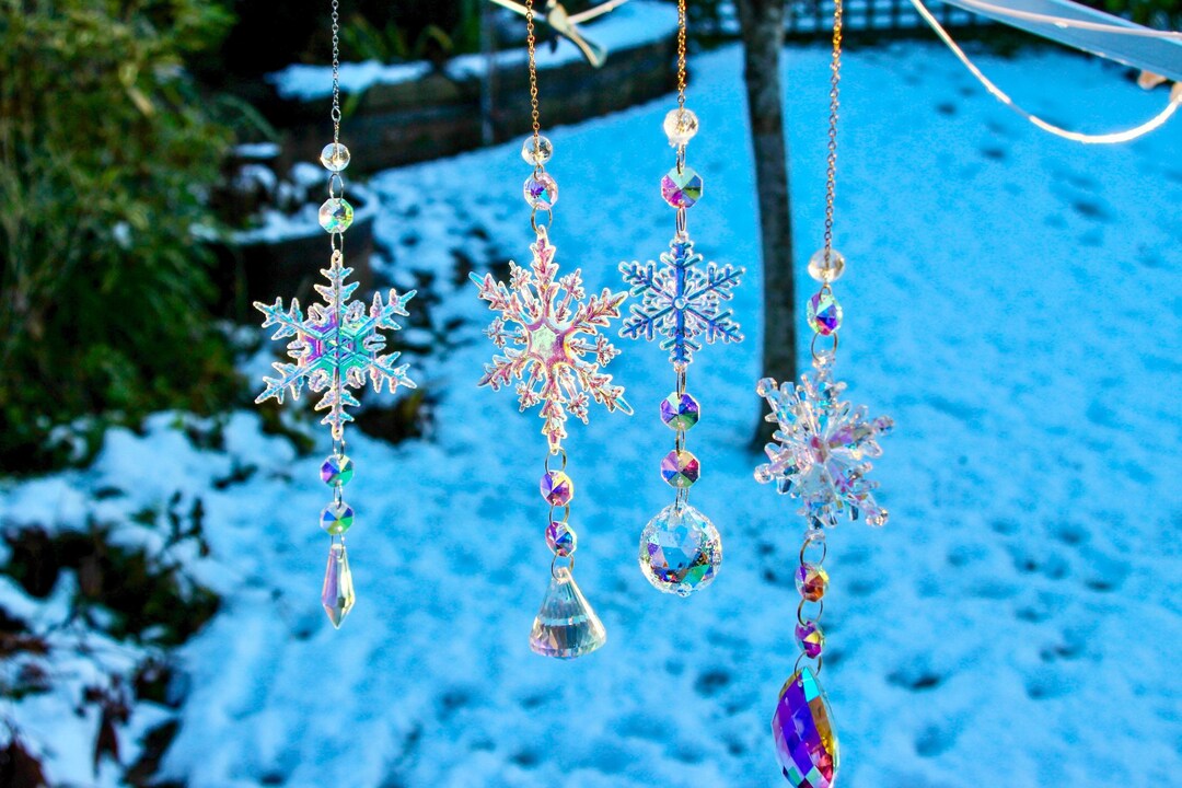 Snowflake Suncatcher | Winter Sun Catcher Christmas Gift, Snow Hanging ...