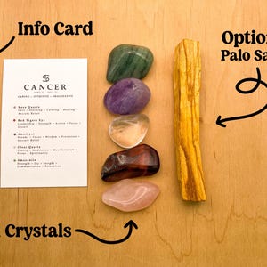 Cancer Crystal Set // Zodiac Tumbled Stones Astrology Set Star Sign ...