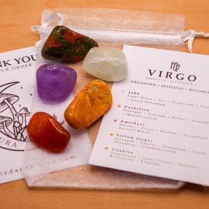 Virgo Crystal Set // Zodiac Tumbled Stones Astrology Set Star Sign ...