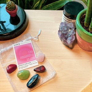 Love Crystal Set // I Am Loved Gemstone Gift Set // Relationship Tumble ...