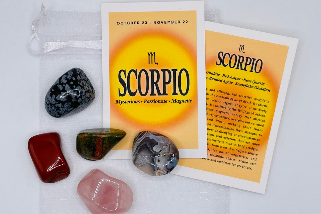 Scorpio Crystal Set // Zodiac Sign Tumbled Stones - Astrology Gemstone ...