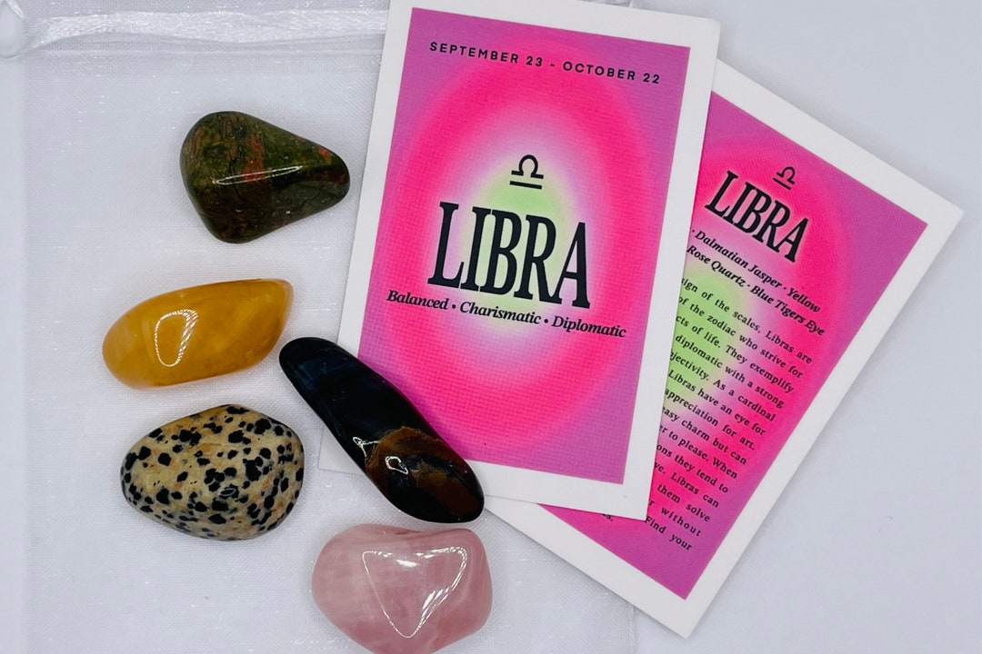 Libra Crystal Set // Zodiac Sign Tumbled Stones - Astrology Gemstone ...