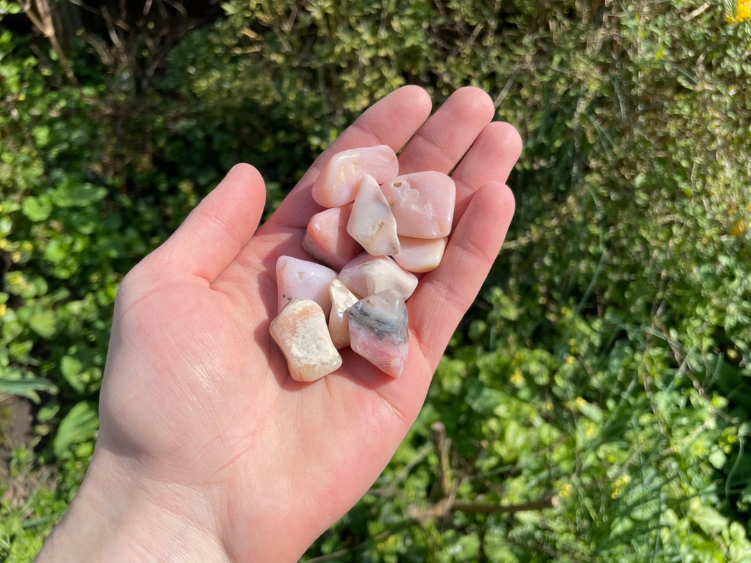 Pink Opal Tumbled Stone / Crystal Polished Healing Gemstone / Pink Opal ...