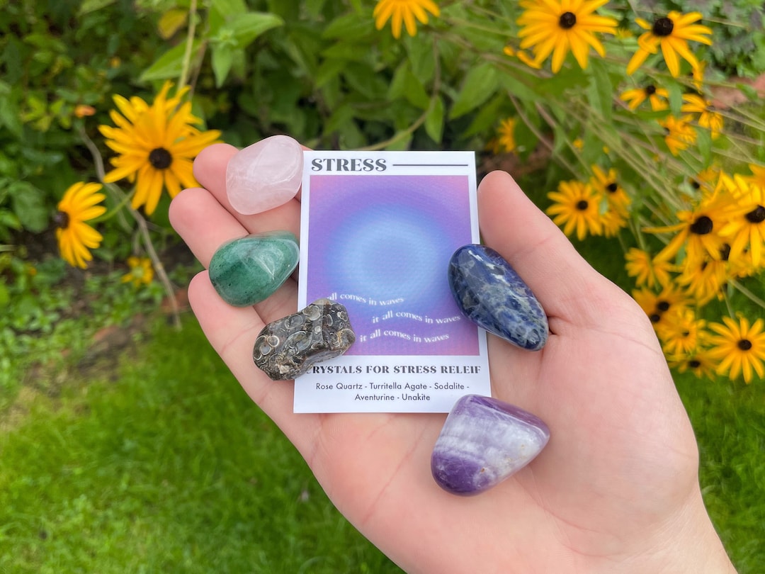 Stress Crystal Set // De-stress Gemstone Gift Set, Calming Tumble ...