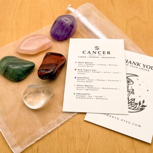Cancer Crystal Set // Zodiac Tumbled Stones Astrology Set Star Sign ...