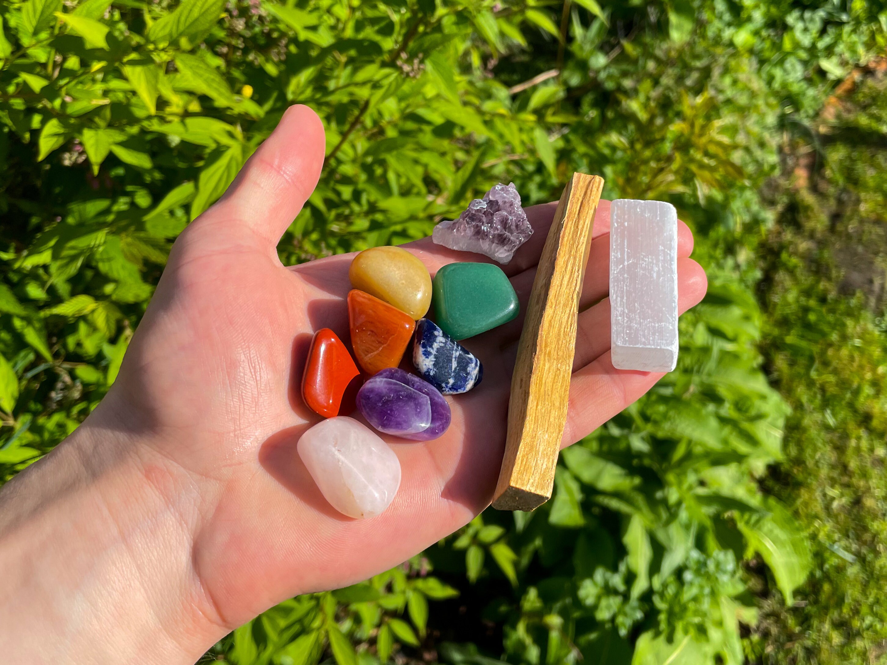 Crystal Chakra Set 10 Pcs // Reiki Gift Set Tumbled Gemstones // Palo ...