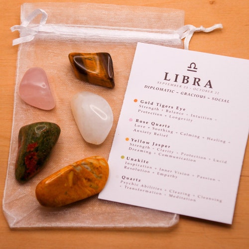 Libra Crystal Set // Zodiac Tumbled Stones Astrology Set Star - Etsy