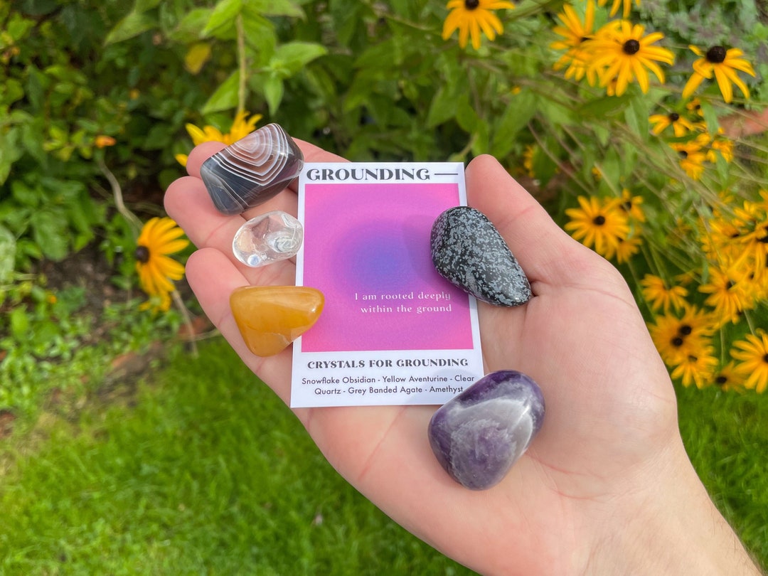 Grounding Crystal Set // Reconnect to Earth Gemstone Gift Set, Ground ...