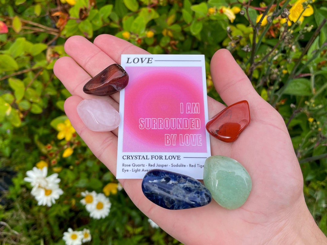 Love Crystal Set // I Am Loved Gemstone Gift Set // Relationship Tumble ...