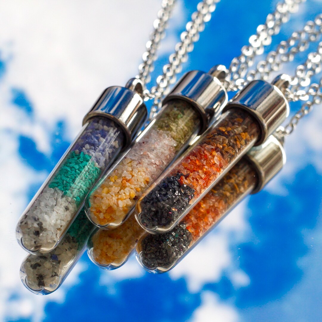 Crystal Necklace Vessel | Custom Crystal Pendant Charm Glass Tube ...