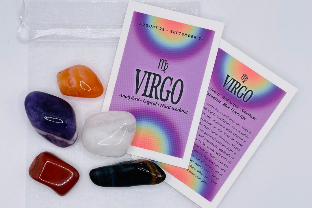 Virgo Crystal Set // Zodiac Sign Tumbled Stones Astrology Gemstone Set ...