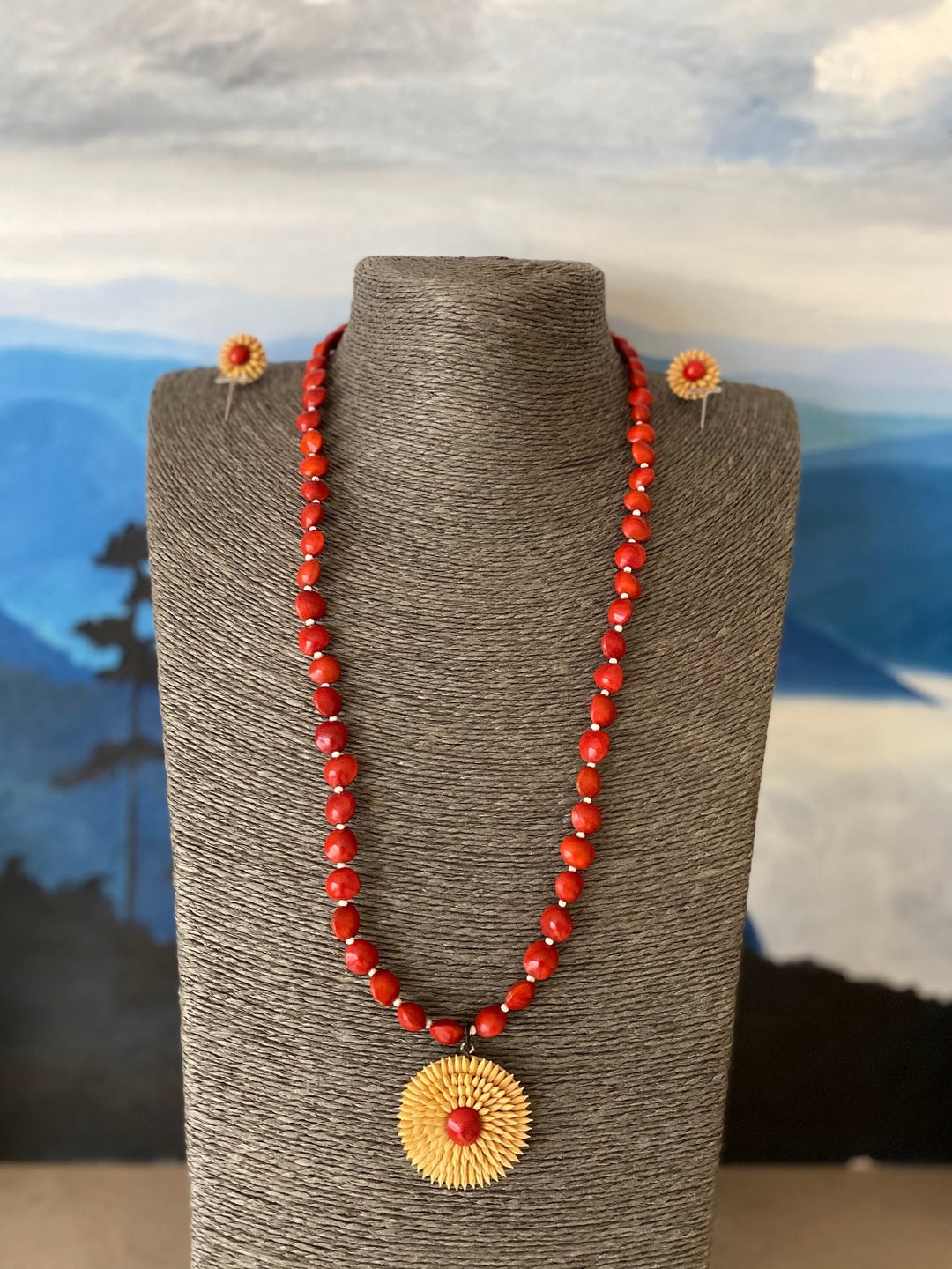 HANDCRAFTED SEEDS NECKLACE - Coral Seeds Necklace, Necklace With ...