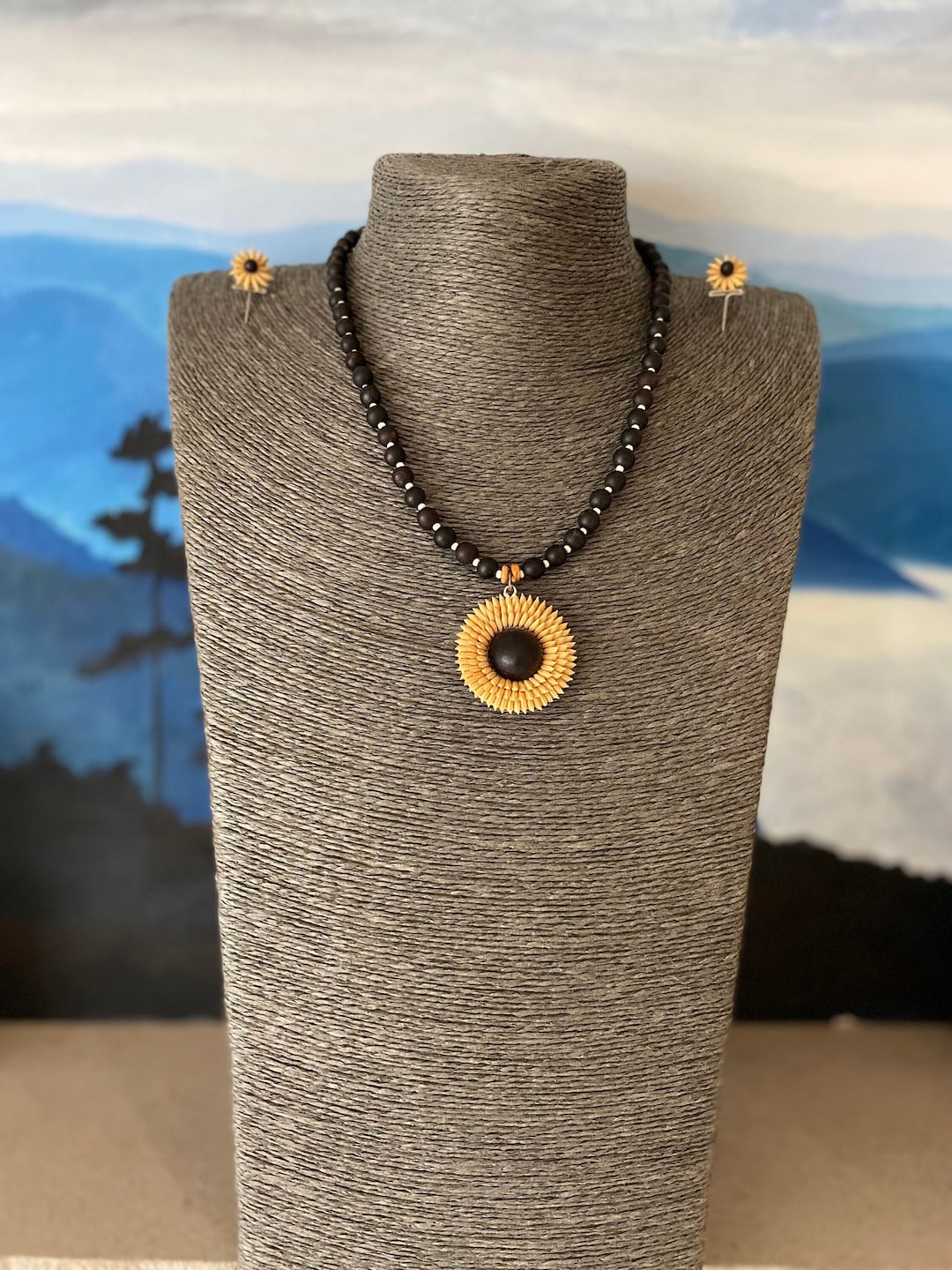 HANDMADE SEEDS NECKLACE - Beaded Sunflower Necklace, Necklace ...