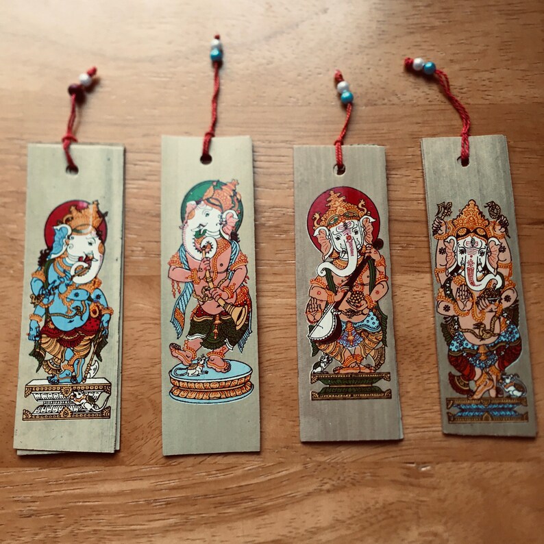 Ganesha Pattachitra Palm Leaf Eco Printed Duo DIY Bookmarks | Handmade ...