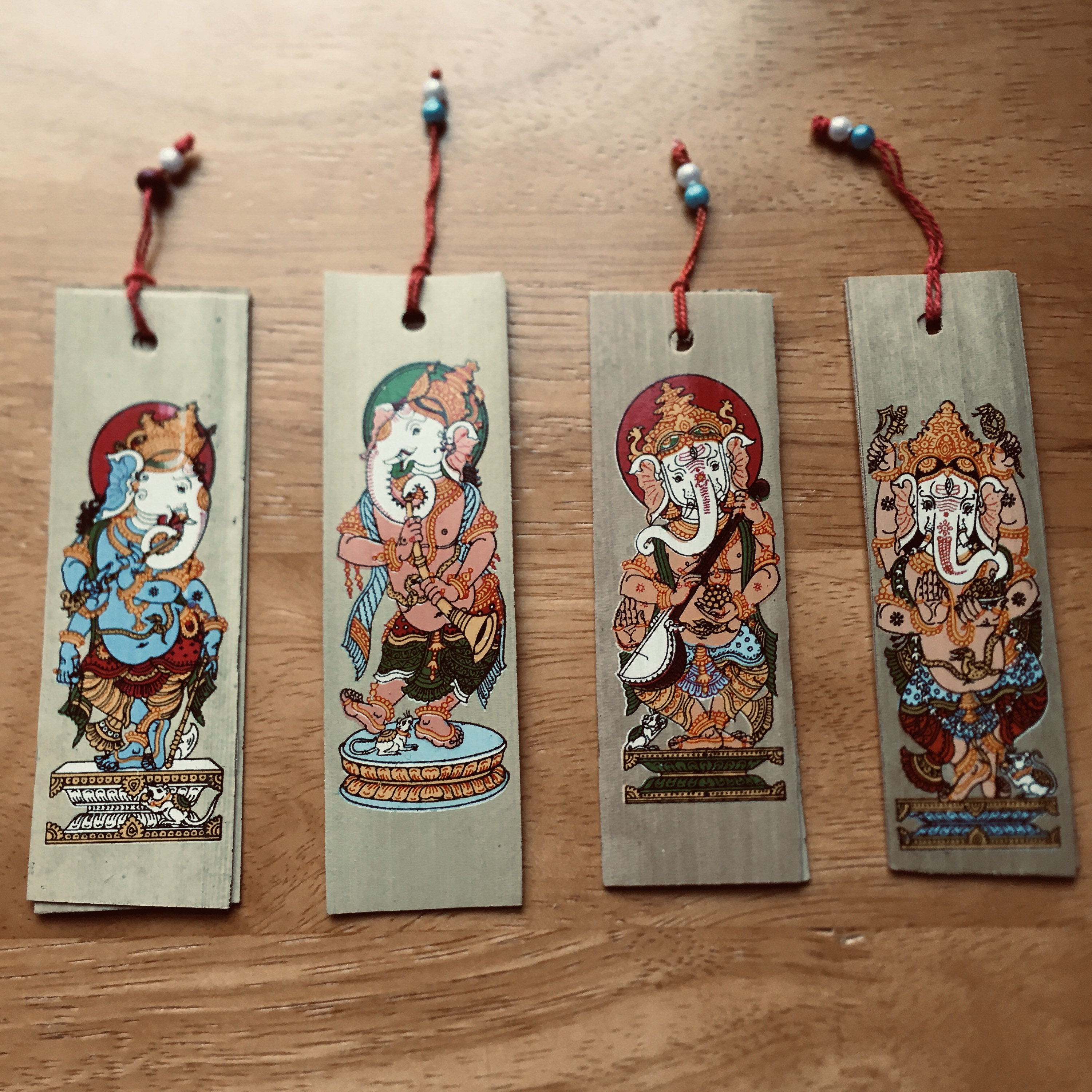 Ganesha Pattachitra Palm Leaf Eco Printed Duo DIY Bookmarks - Etsy