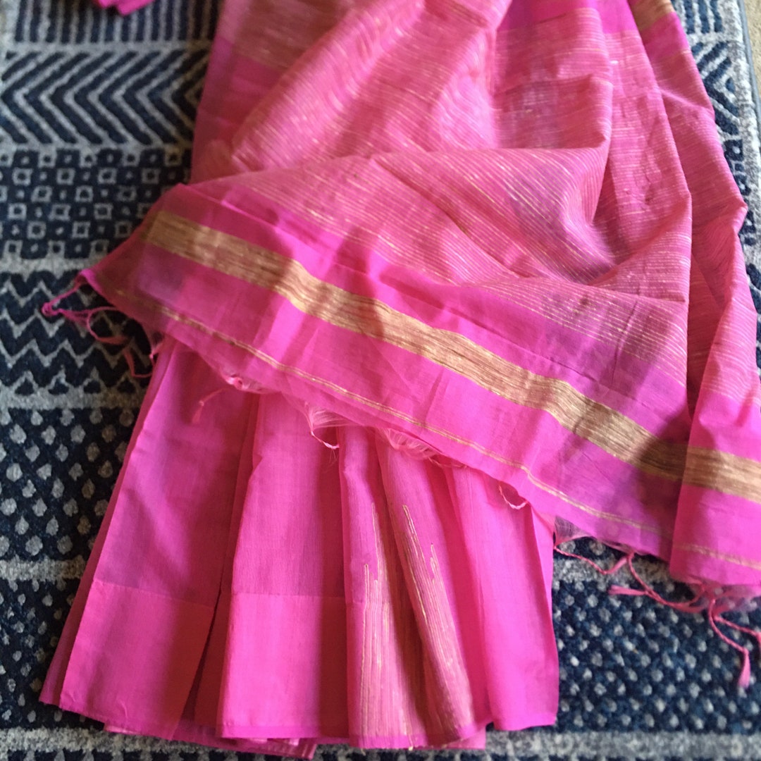 Semi Geecha Handloom Saree, Temple Weave Classic Indian Sari ...