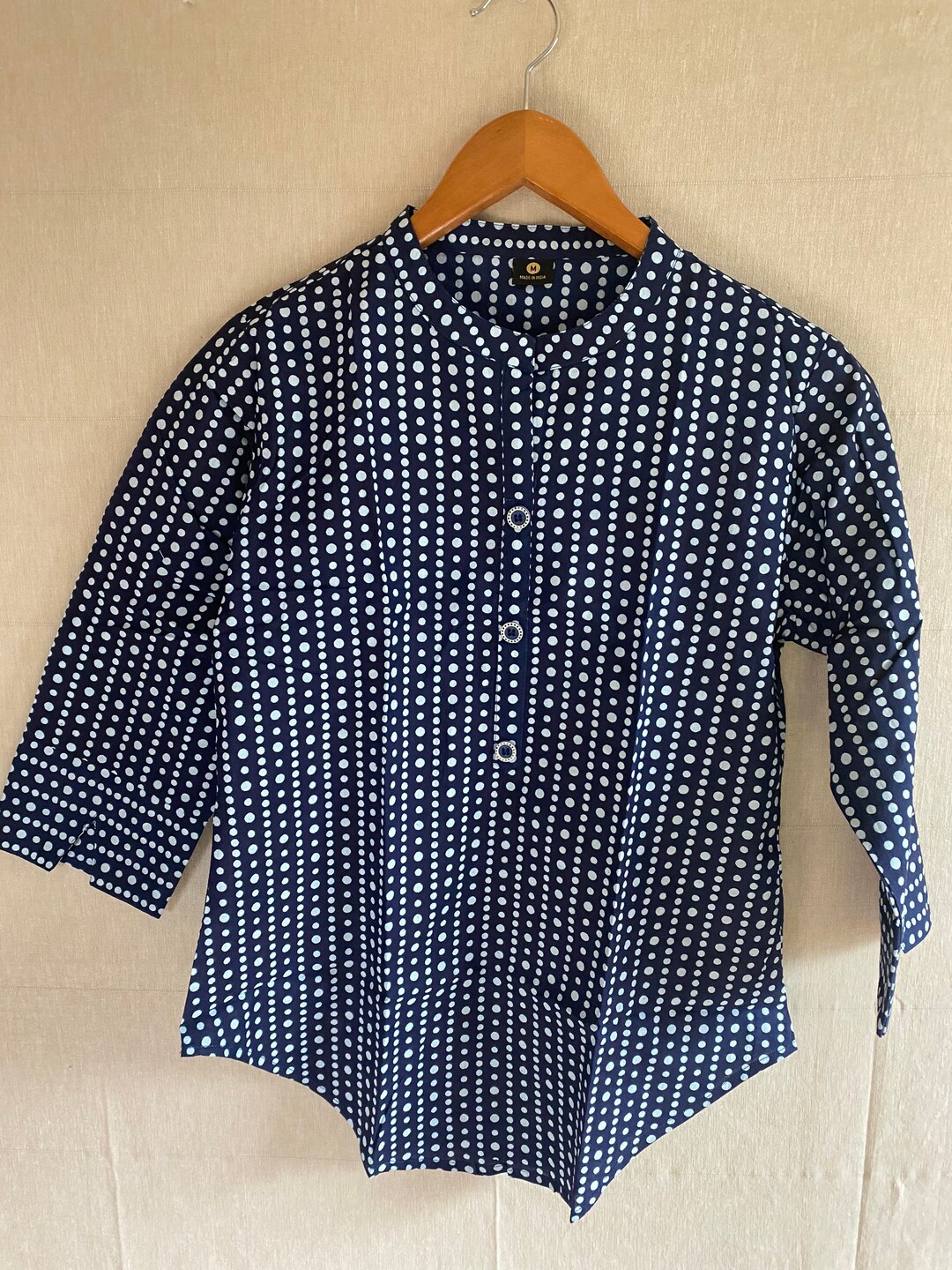 New Indigo Polkha Dots Tunics | Short Tunics| Cotton Kurtis | Women’s ...