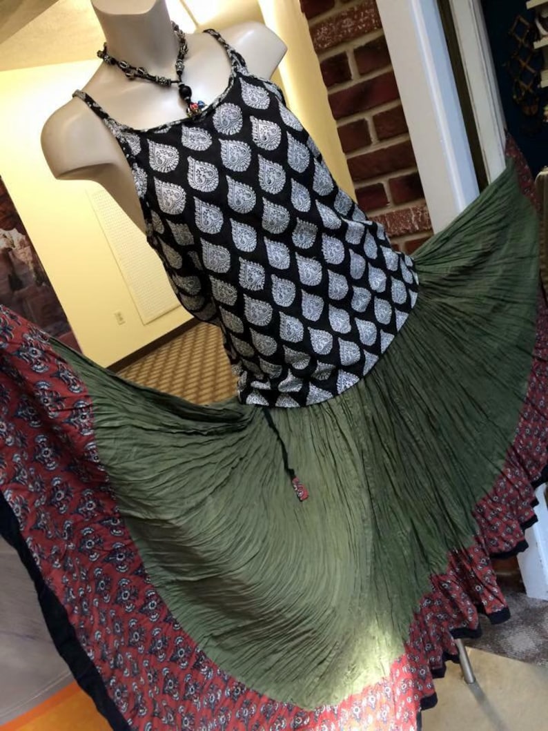 5 Meter Super Flair Indigo Skirts | Handblock Printed Veg Dyed Skirts ...