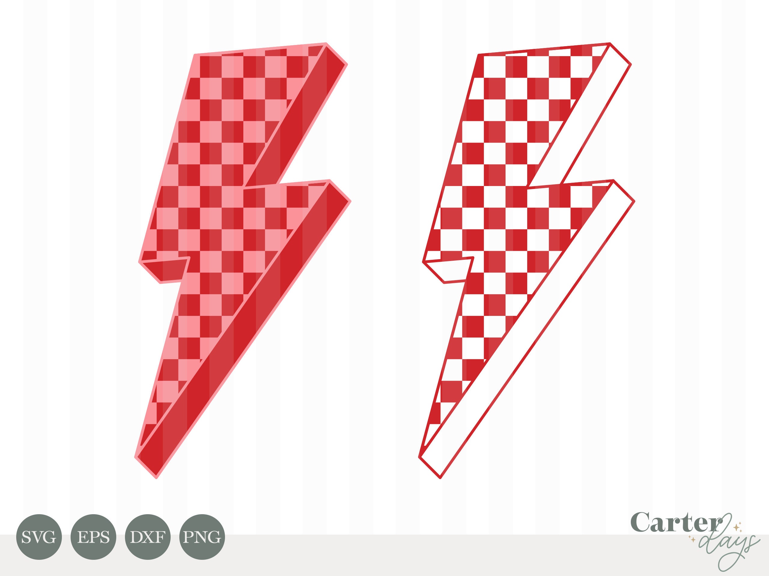 Valentine's Day Lightning Bolt / Svg, Eps, Dxf & Png / Red Pink White ...