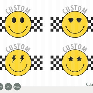 Custom Smiley Face on Checkers / Svg, Eps, Dxf & Png / Happy Face ...