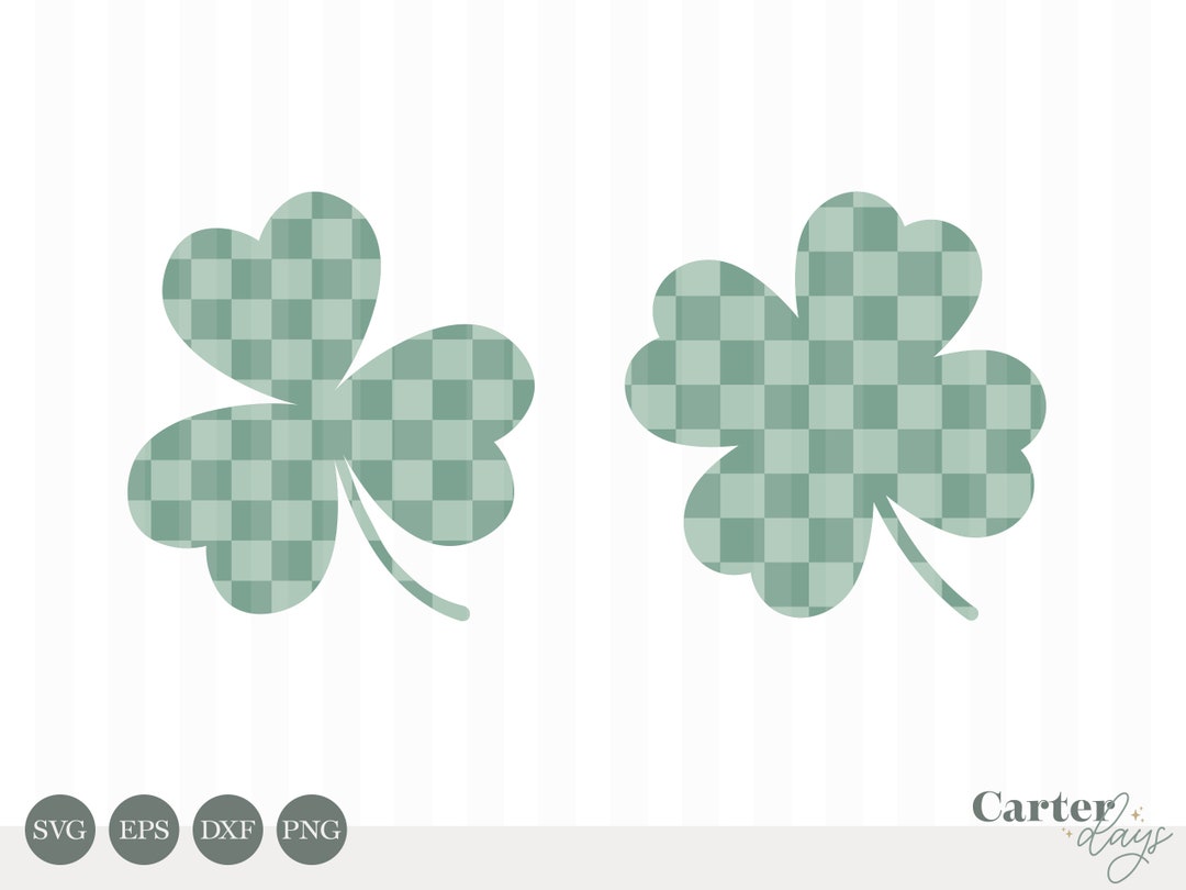 St. Patrick's Day Checkered Clovers Shamrocks / Svg, Eps, Dxf & Png ...