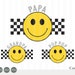Papa Smiley Face on Checkers Bundle / Svg, Eps, Dxf & Png / Happy Face ...