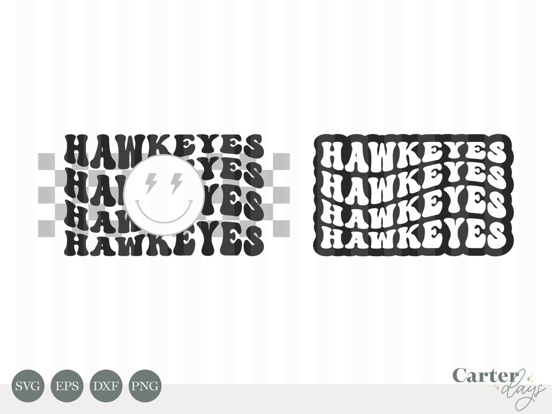 Hawkeyes Team Mascot Bundle / Svg, Eps, Dxf & Png / Groovy / Retro ...