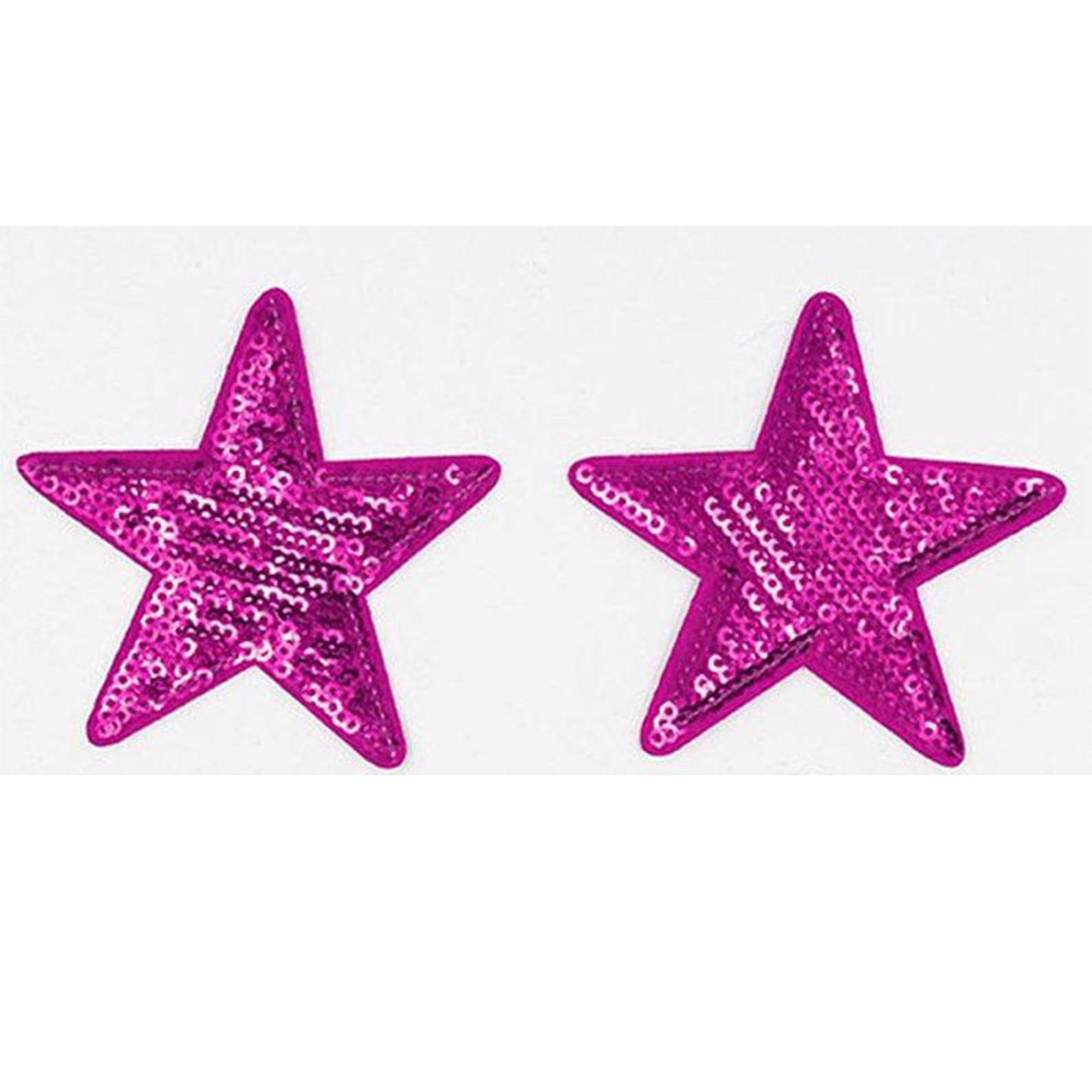Pair of Large Hot Pink Sequins Stars Fabric Patches Colours | Etsy