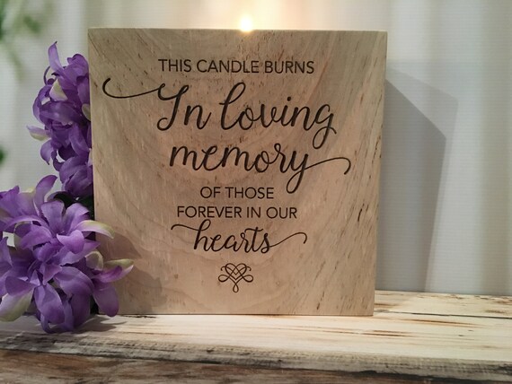 This Candle Burns in Loving Memory Sympathy Gift Custom Wood | Etsy